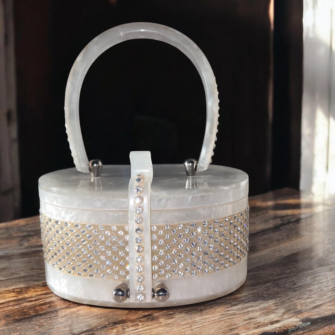 Vintage 1950s Wilardy Lucite Purse With Rhinestone Detailing Rare - Etsy