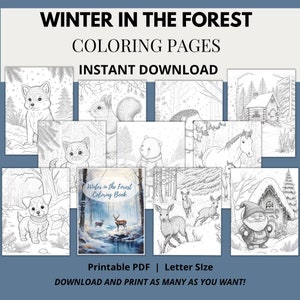 forest animals in winter coloring pages