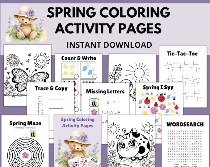 10 Printable Spring Coloring and Counting Activity Pages for Kids ...