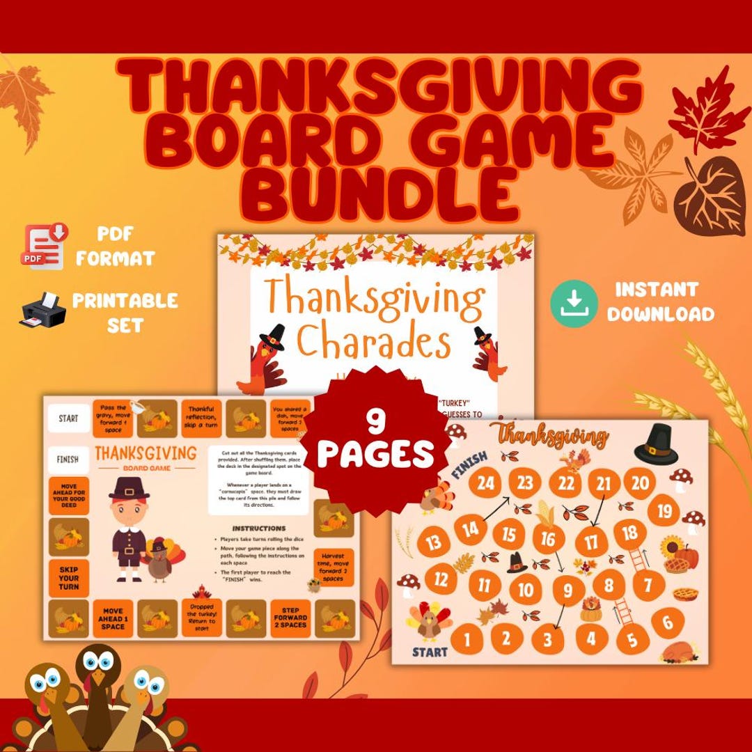 Thanksgiving Board Game Bundle | Printable Thanksgiving Games ...