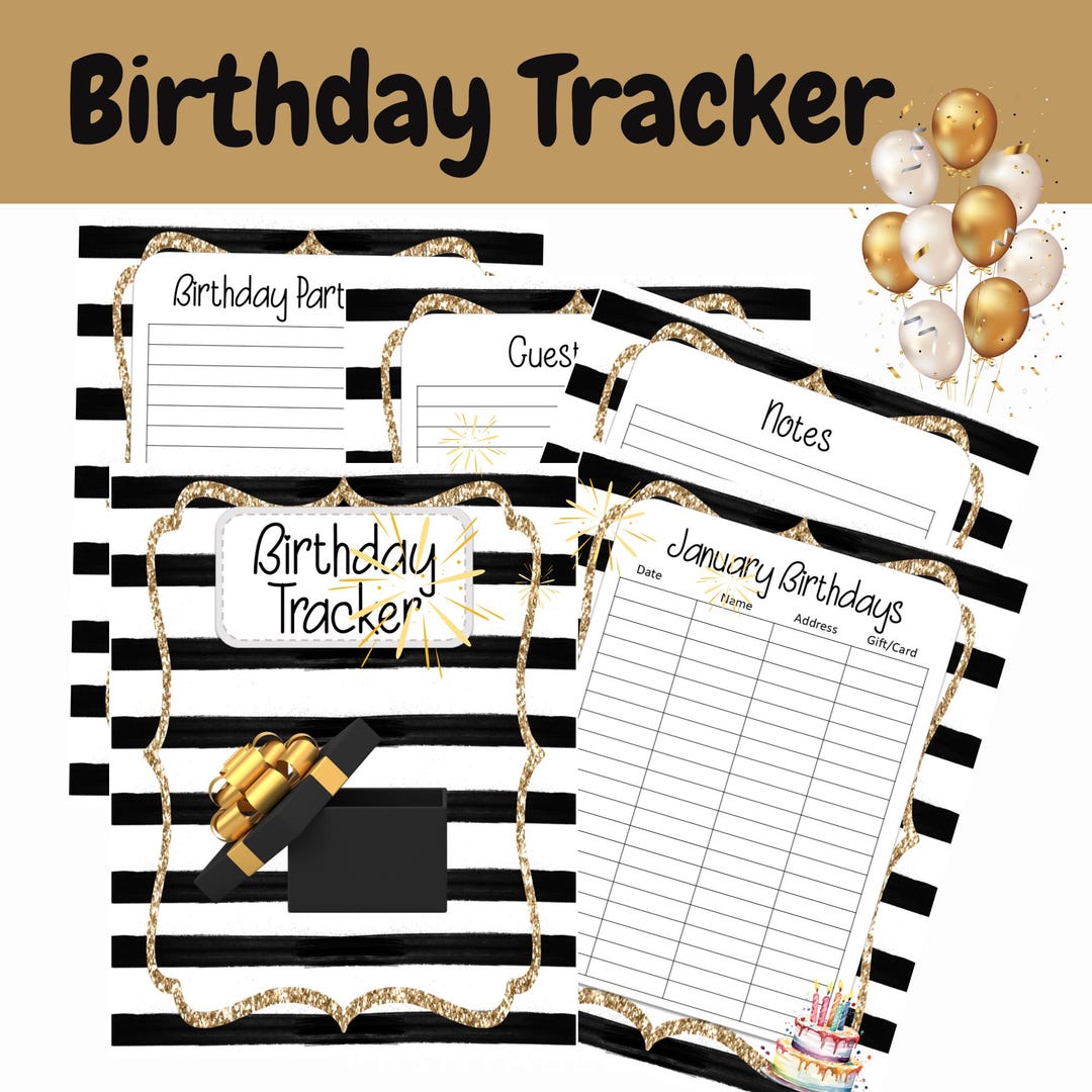 Printable Birthday Tracker | Birthday Planner | Family Birthday Log ...