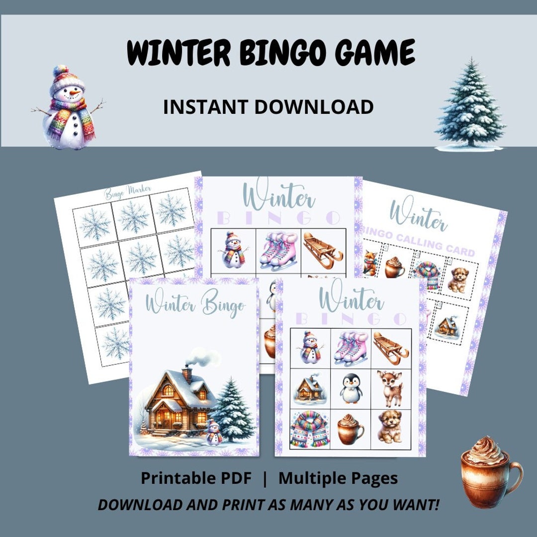 Winter Theme Bingo Game | Bingo Game for a Cozy Winter Evening for ...