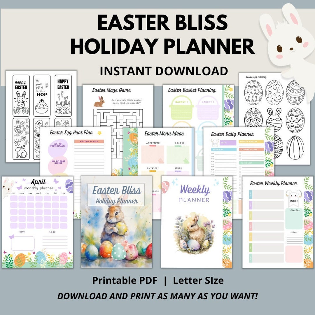 Easter Day Planner | Printable Easter Activities | Easter Games ...