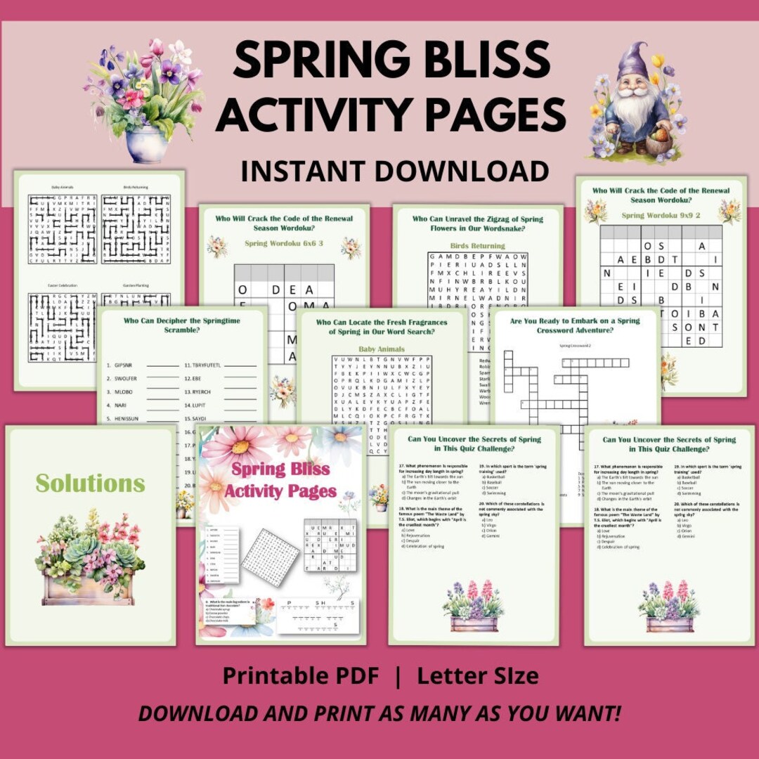 Spring Activity Book | Printable Spring Activity Book | Activity Book ...