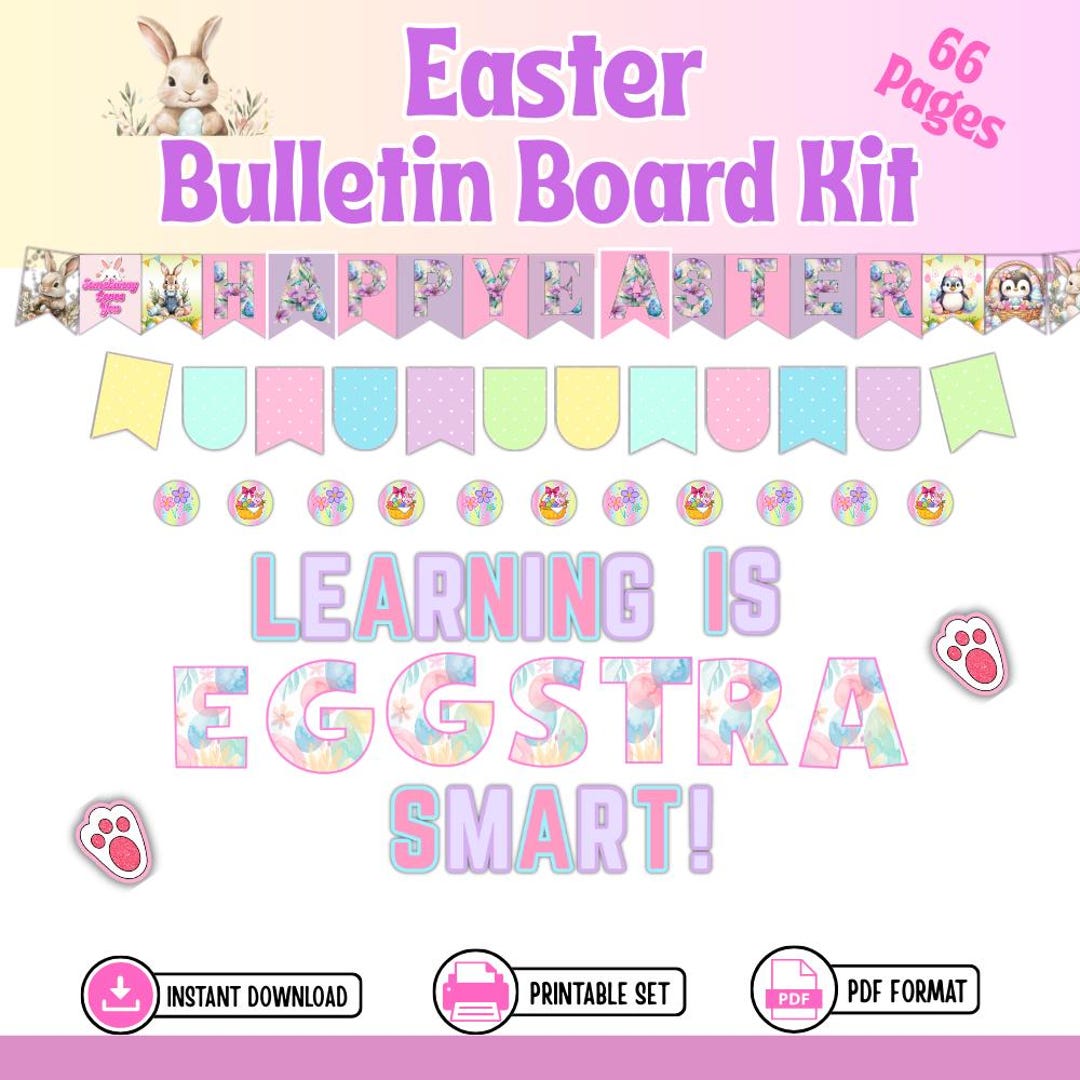 Easter Bulletin Board Kit for Classroom Decor, Board Letters, Printable ...