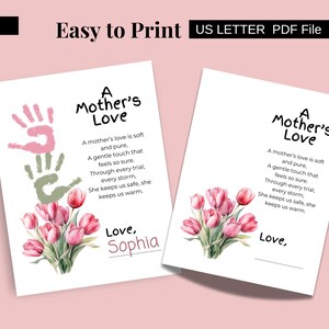 Mother's Day Handprint Poem, Mother's Day Card, Toddler Handprint ...
