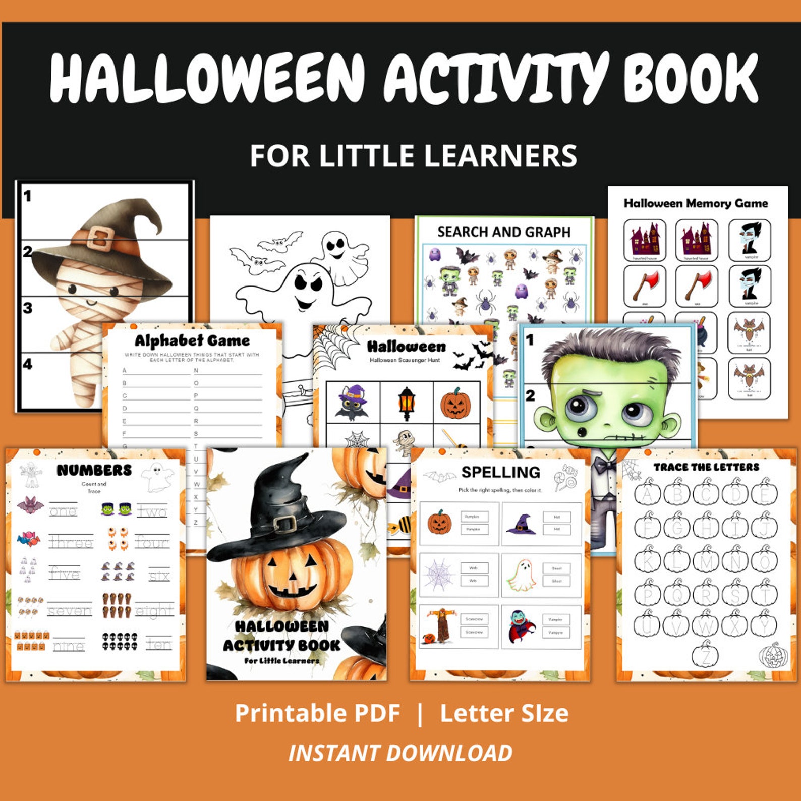 Halloween Activity Book for Little Learners | Activity Pages for ...