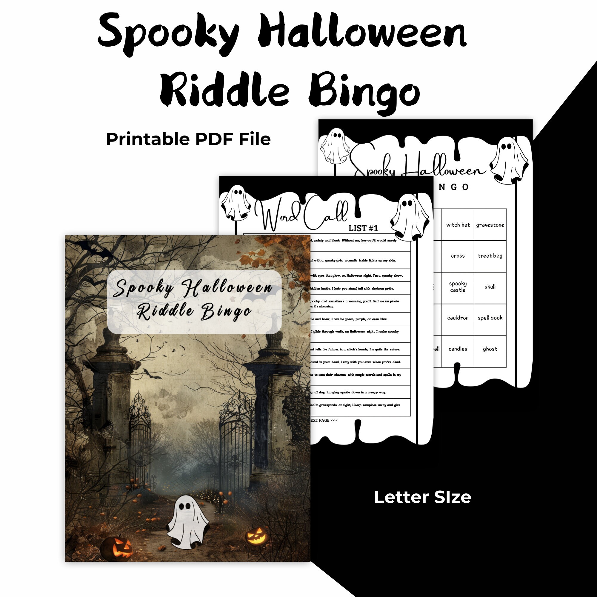 Spooky Halloween Riddle Bingo | Halloween Bingo Game | Halloween ...