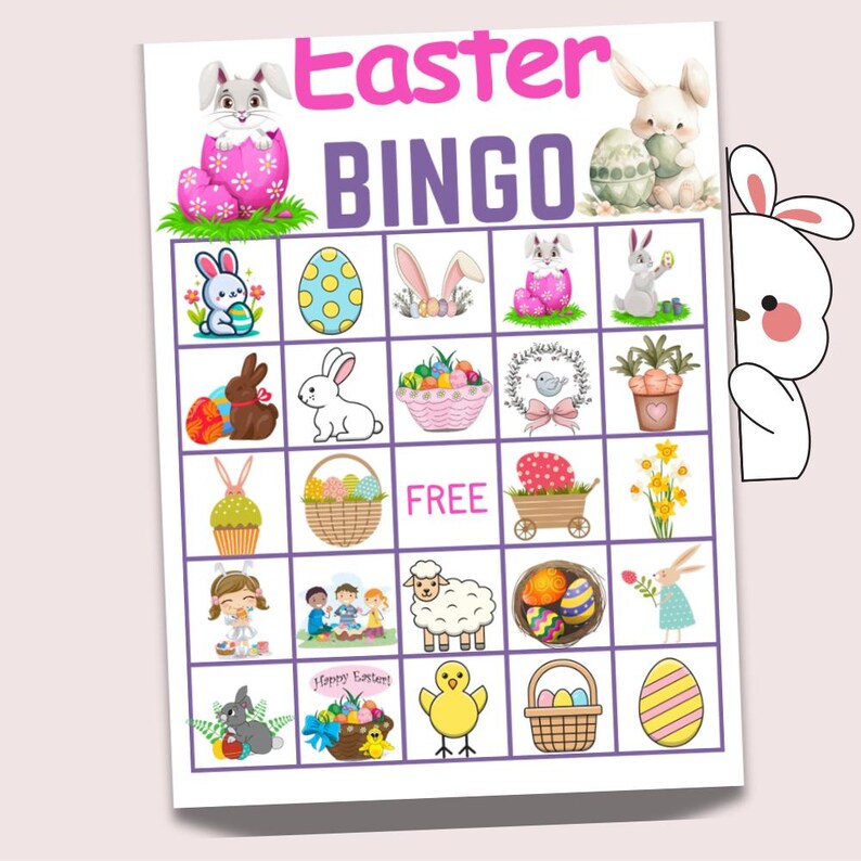 Easter Bingo Game | Printable Bingo Game | Printable Party Game | Bingo ...