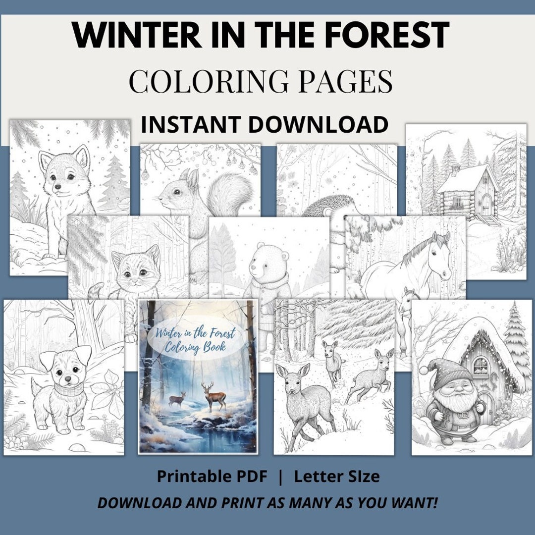 Winter in the Forest Coloring Pages | Winter Coloring Pages | Printable ...