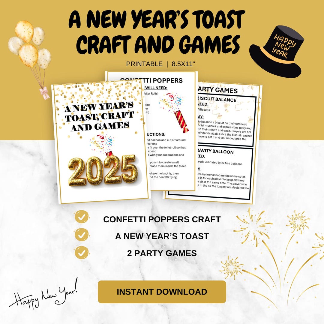 A New Year's Toast Craft and Games | New Year's Eve | New Year's Party ...