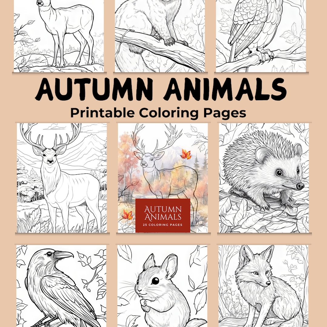 Autumn Animals Coloring Pages | Fall Coloring Pages | Printable ...