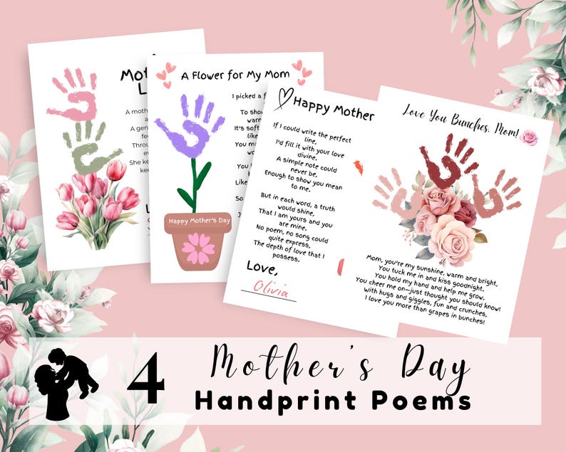 Mother's Day Handprint Poem, Mother's Day Card, Toddler Handprint ...