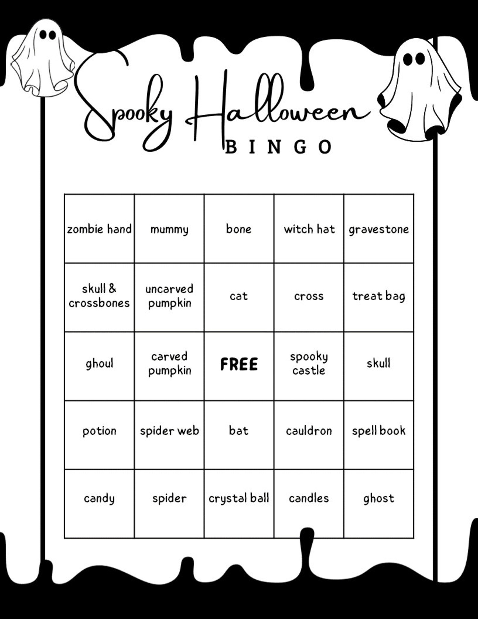 Spooky Halloween Riddle Bingo | Halloween Bingo Game | Halloween ...