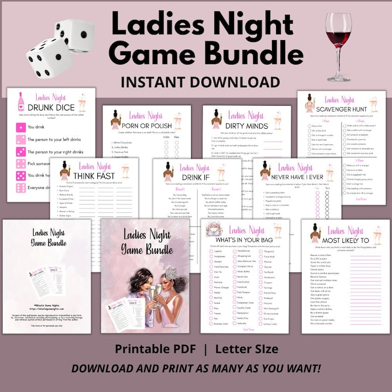 Ladies Night 10 Game Bundle Ladies Night Out Girls Night Out Ladies ...