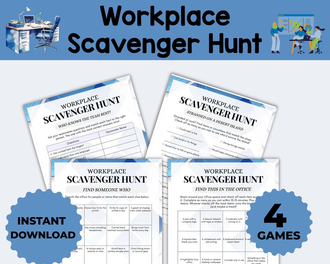Workplace Scavenger Hunt, Office Party Games, Office Scavenger Hunt ...