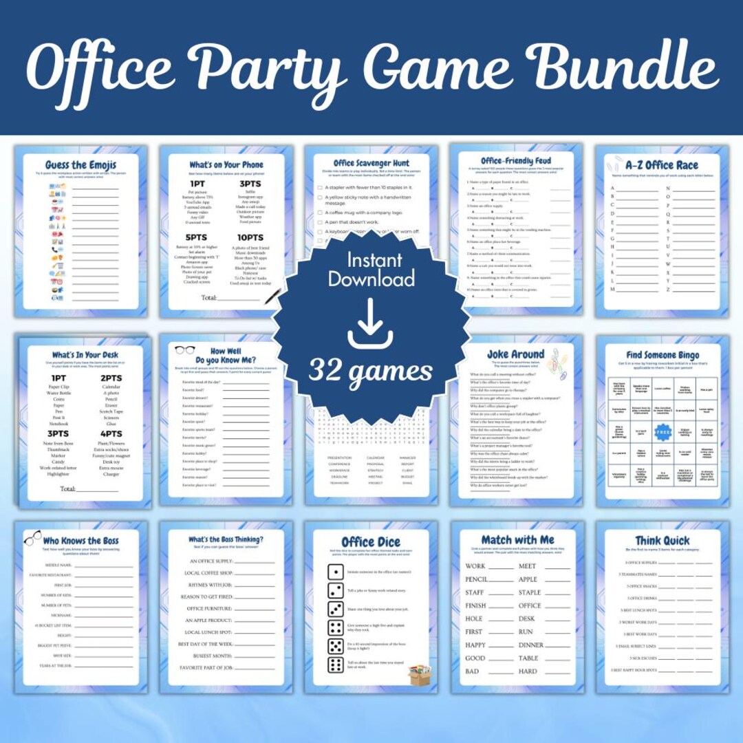 Office Party Game Bundle, Office Party Games, Work Party Games, Fun ...