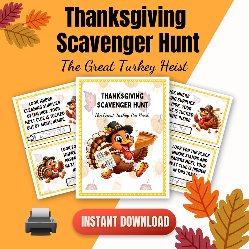 Thanksgiving Scavenger Hunt for Kids | Indoor Scavenger Hunt Game ...