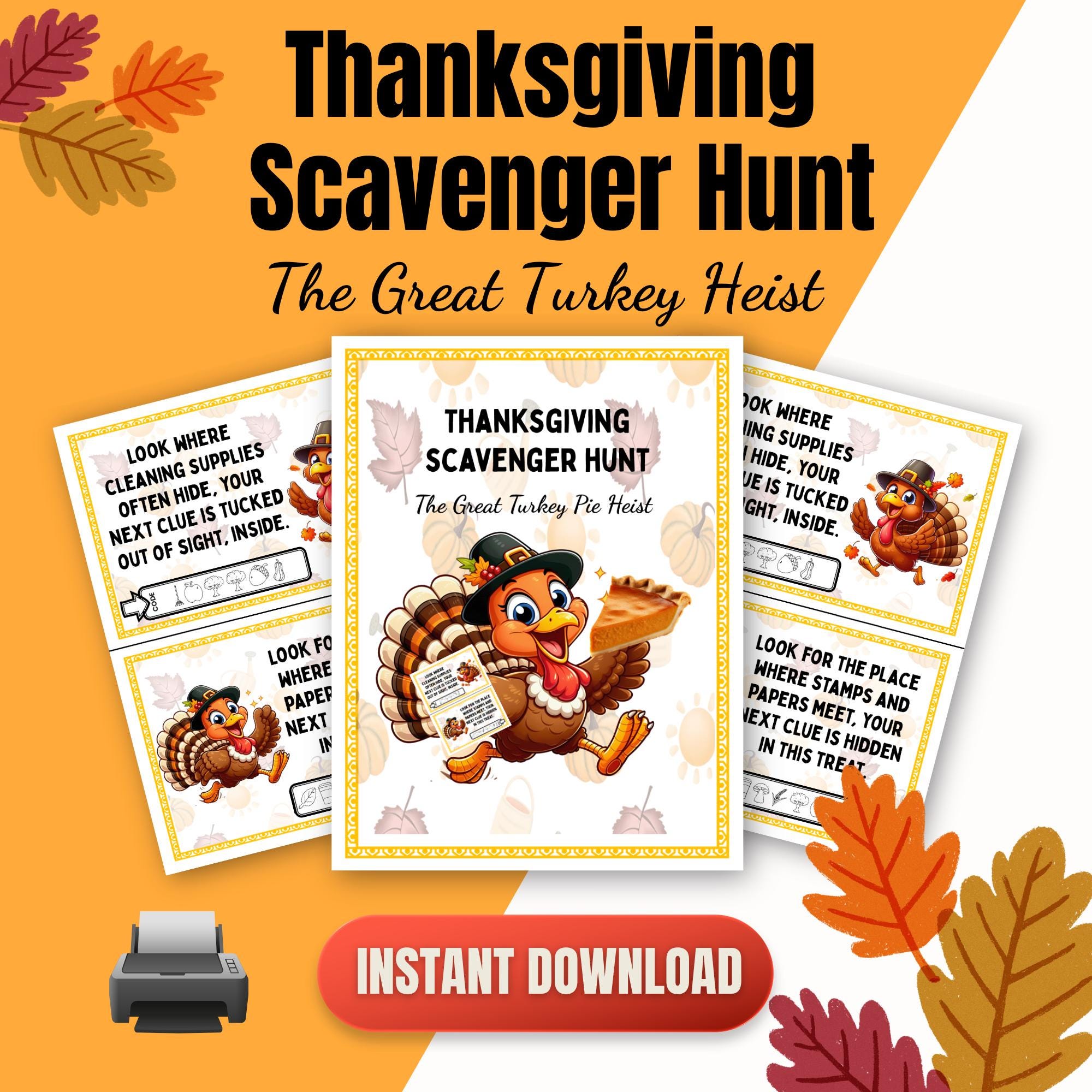 Thanksgiving Scavenger Hunt for Kids | Indoor Scavenger Hunt Game ...