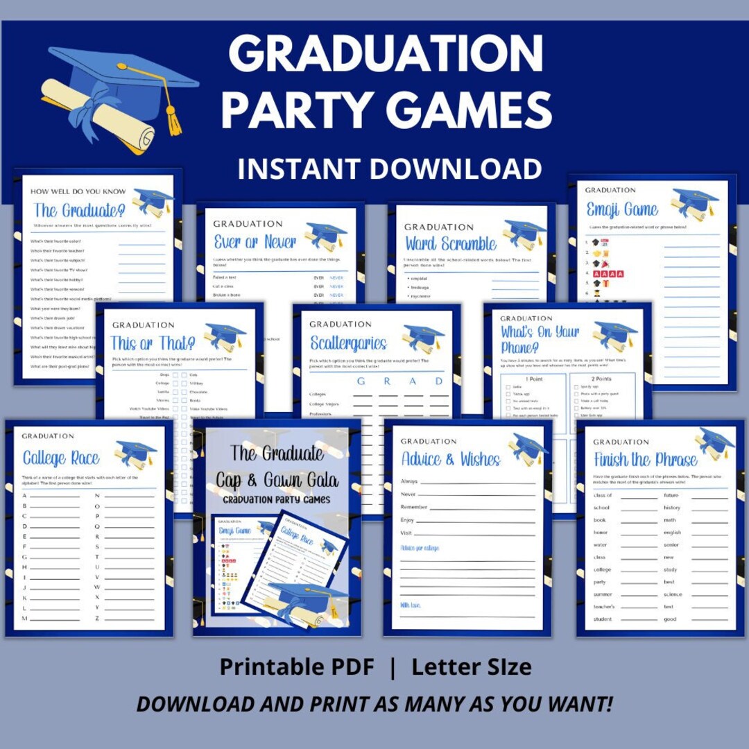 Graduation Party Games | Graduation Party Games Bundle | Graduation ...