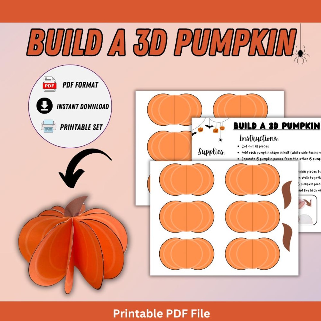 Build a 3D Pumpkin | Halloween Kids Activities | Halloween Crafts ...