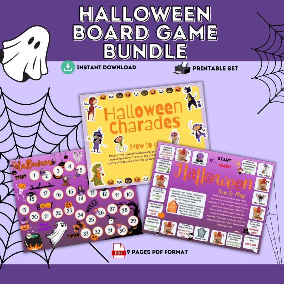 Halloween Board Game Bundle | Printable Halloween Games | Halloween ...