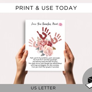 Mother's Day Handprint Poem, Mother's Day Card, Toddler Handprint ...