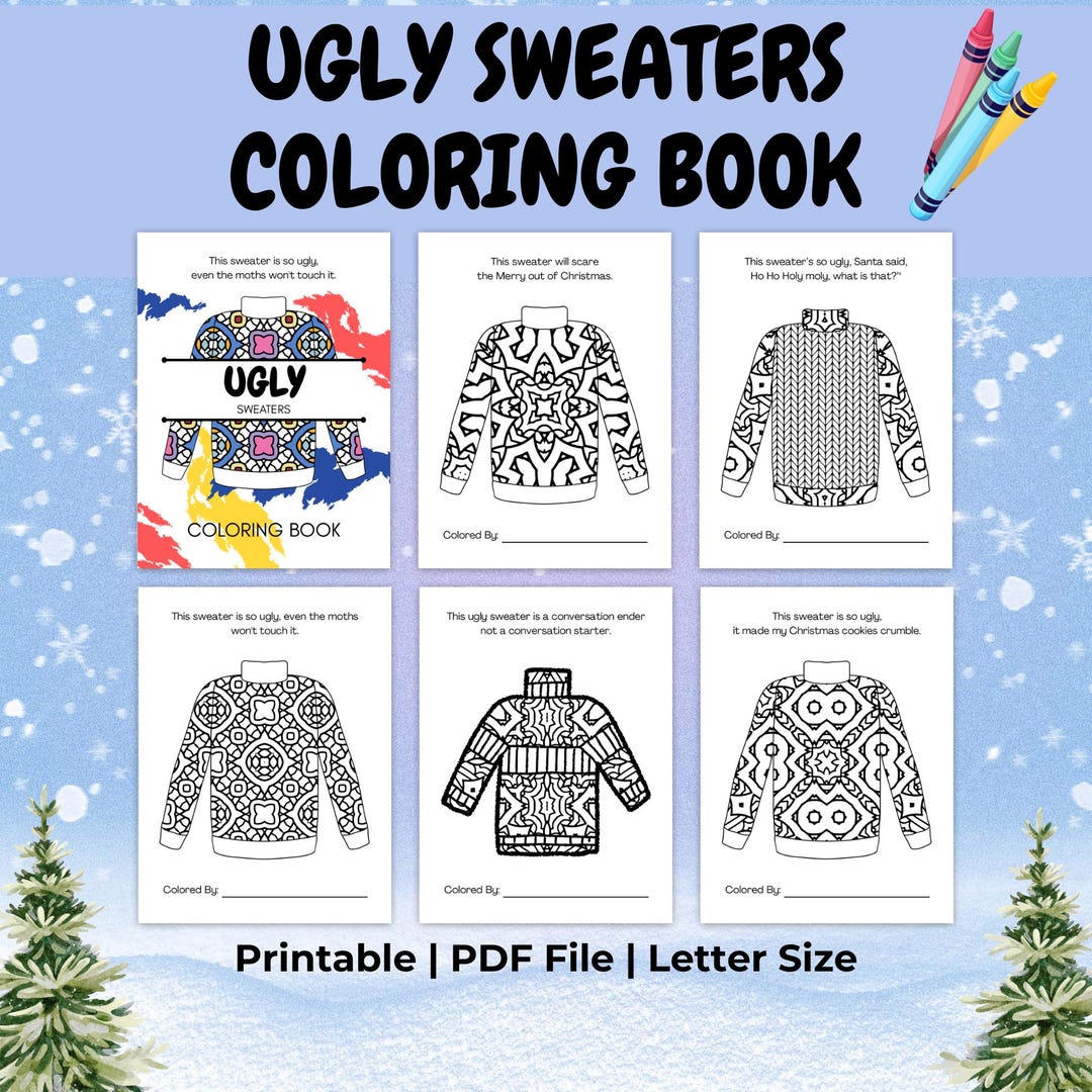 Coloriages de Noël laid à colorier | Activités chandail laid de Noël ...