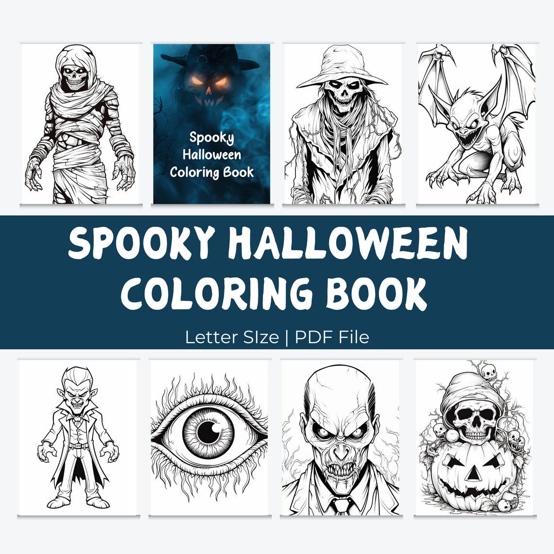 Spooky Halloween Coloring Book | Printable Coloring Book | Spooky ...