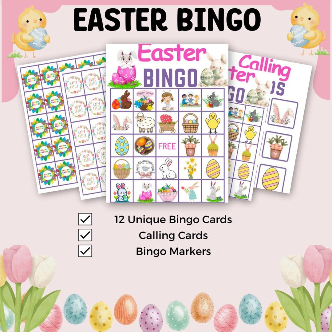 Easter Bingo Game | Printable Bingo Game | Printable Party Game | Bingo ...
