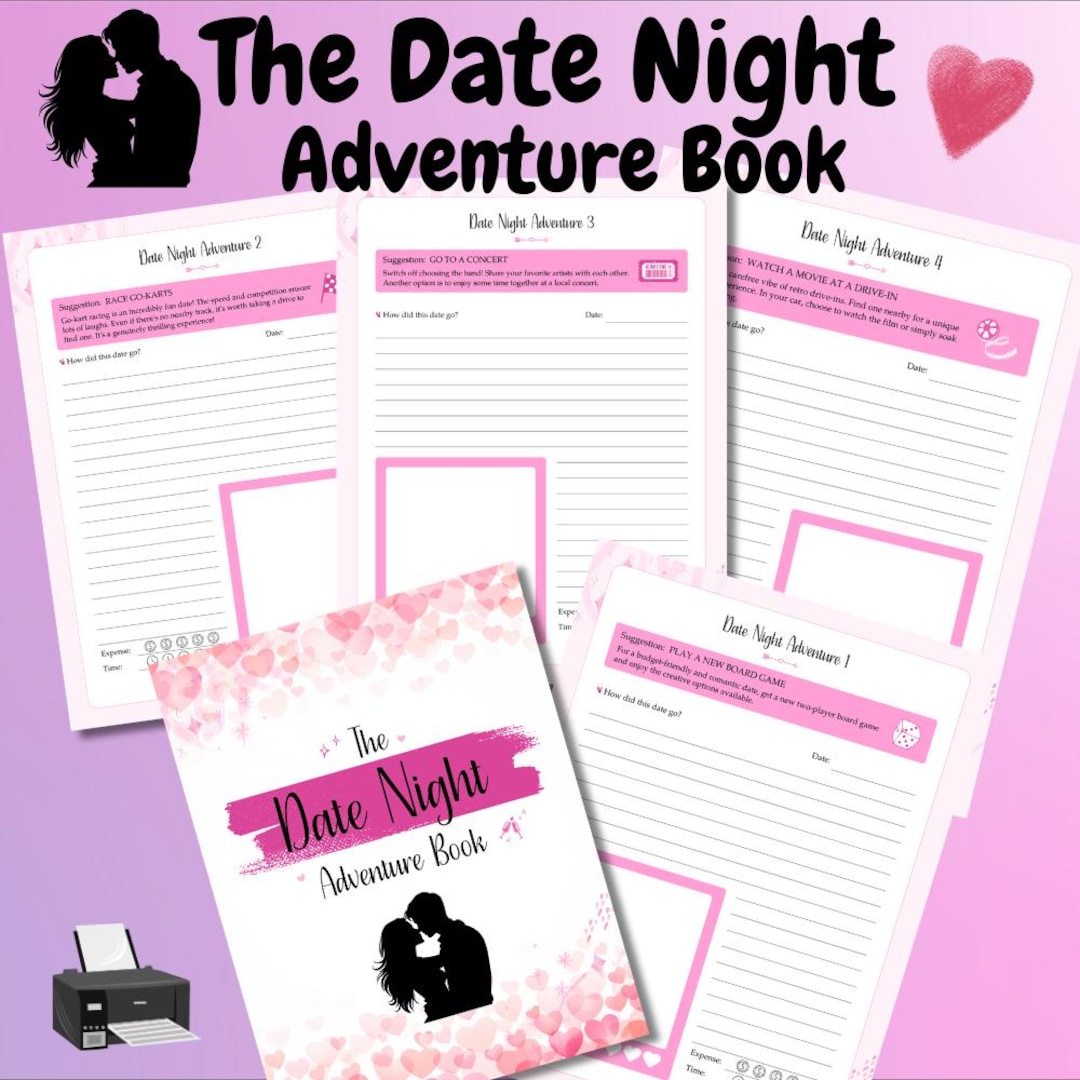Couple's Date Night Journal | Date Night Ideas for Couples | Romantic Gift | Date Night Planner ...