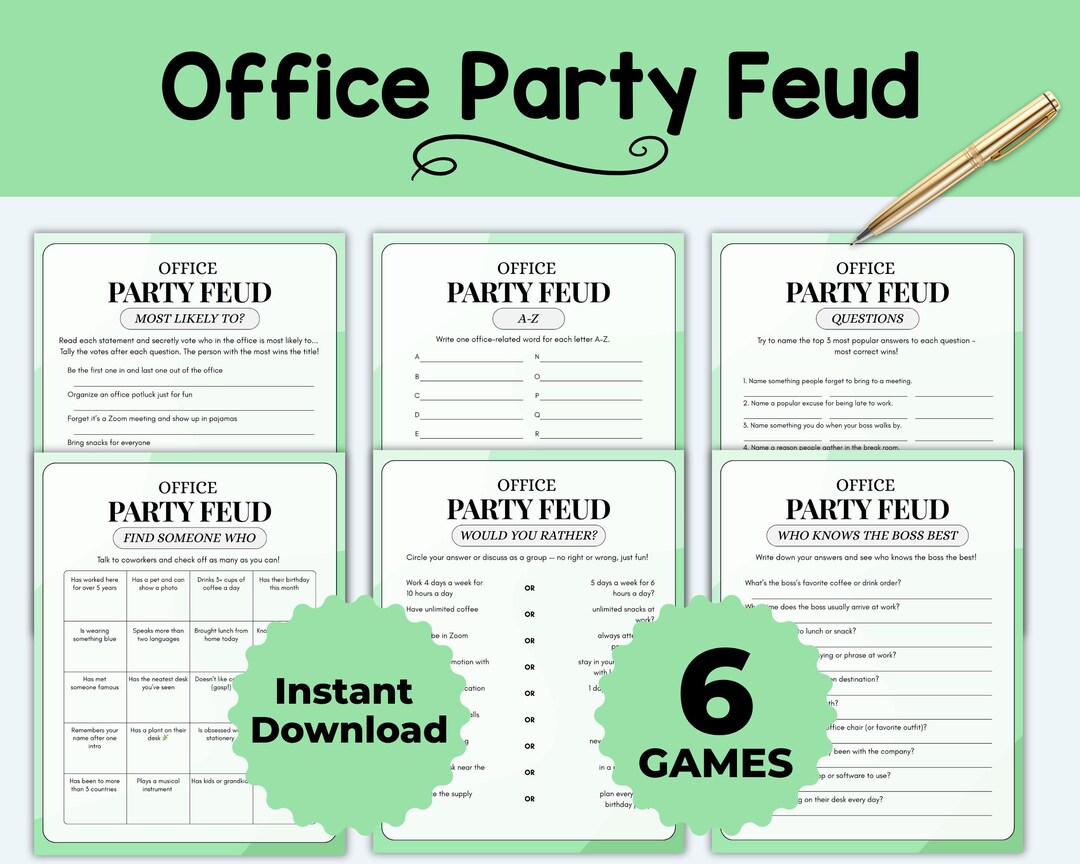 Office Party Feud, Office Party Games, Office Holiday Parties ...
