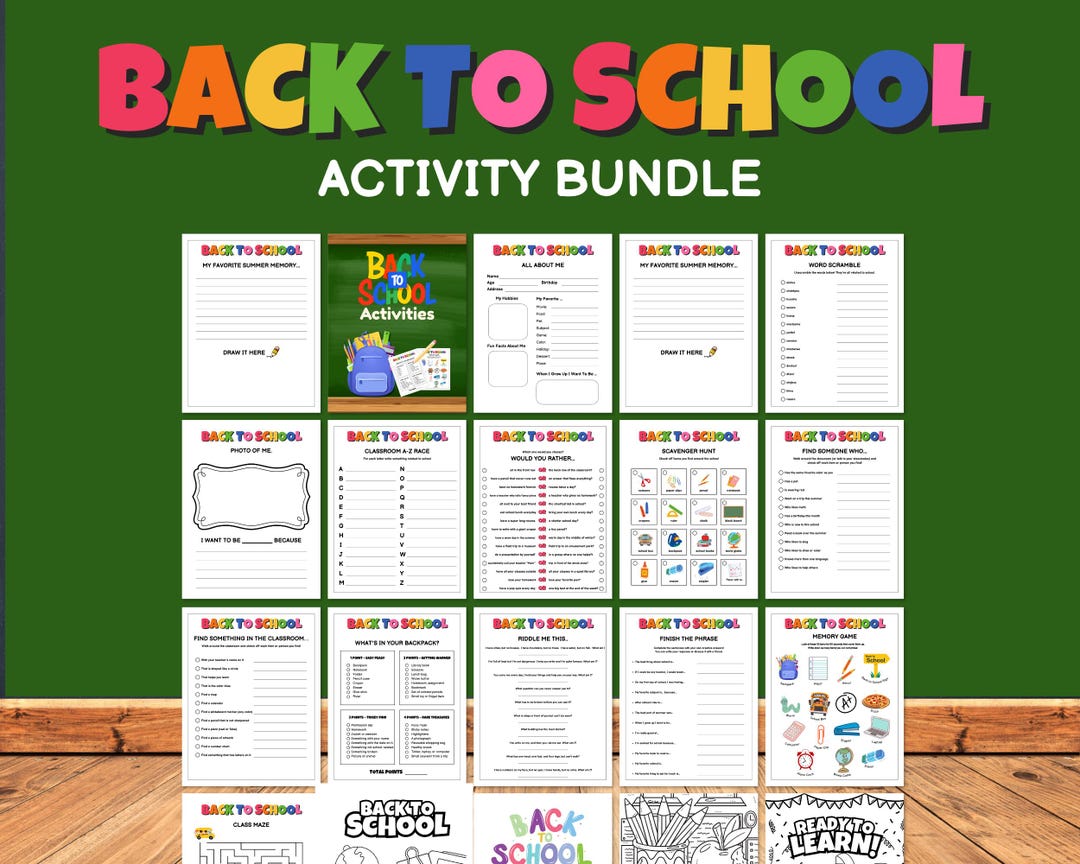Back to School Printable, Classroom Activity, Back to School Games ...
