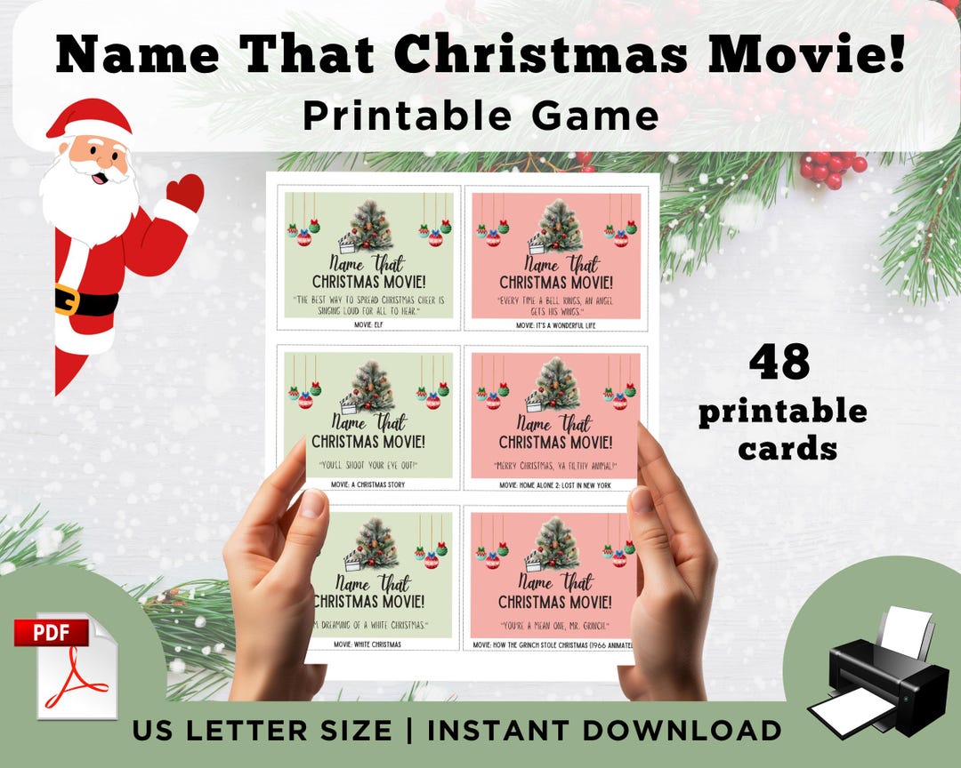 Name That Christmas Movie Game, Printable Christmas Party Game, Name ...