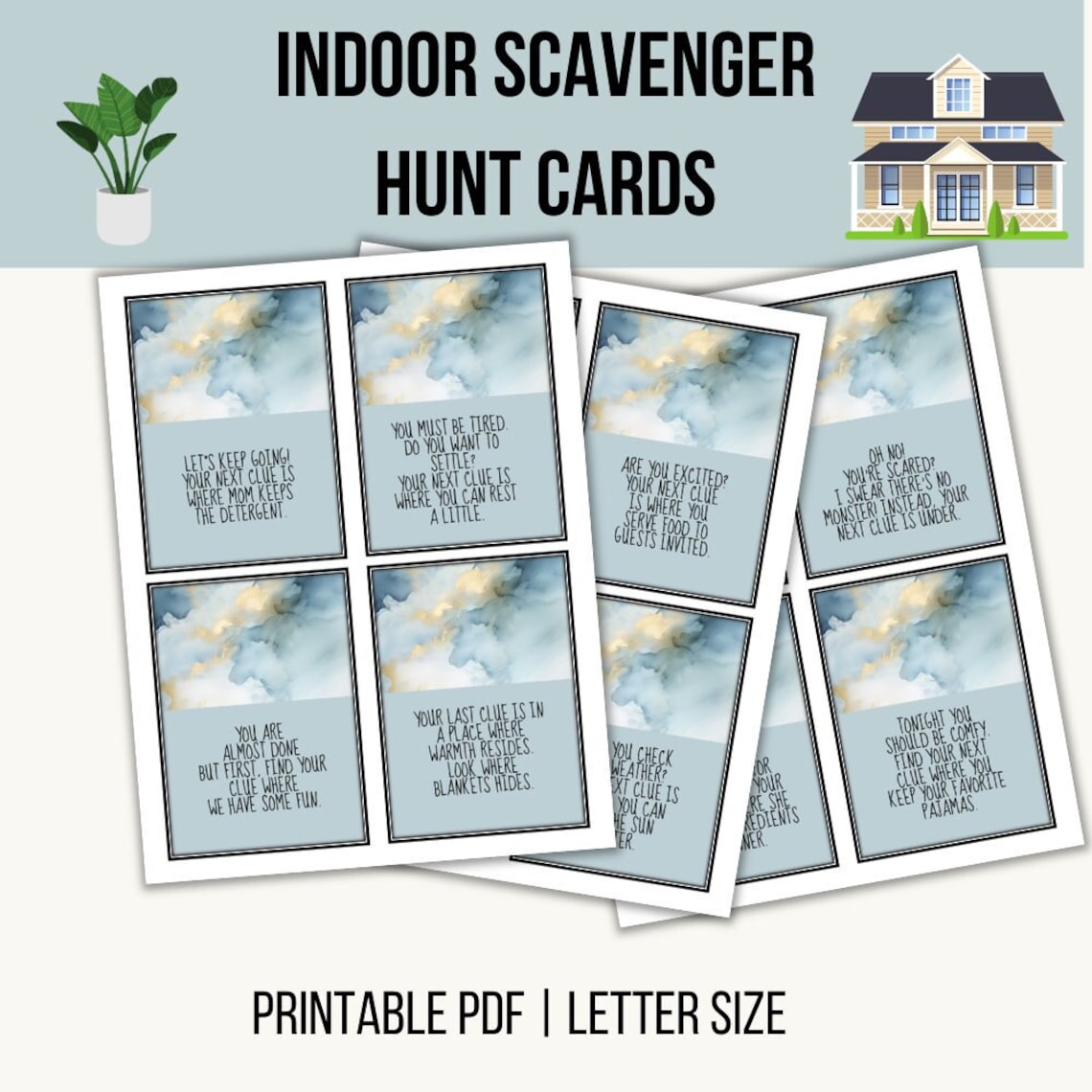 Indoor Scavenger Hunt Cards | Printable Scavenger Hunt Cards ...