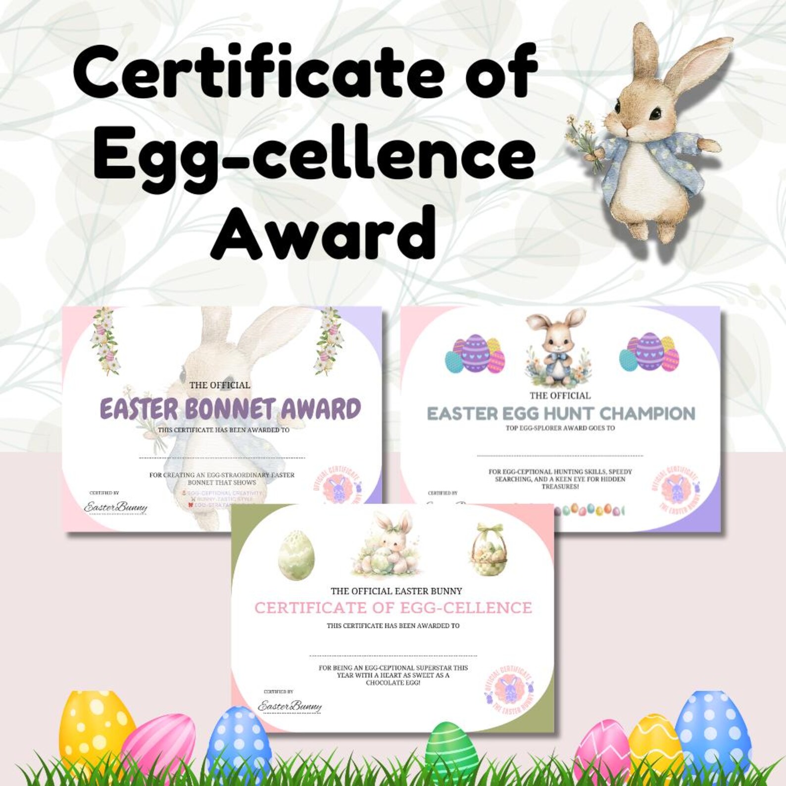 Certificate of Excellence Award, Easter Bonnet Award, Easter Egg Hunt ...