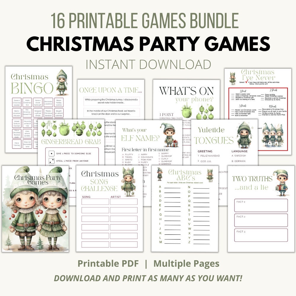 Printable Games for Christmas Party Christmas Party Games Family ...