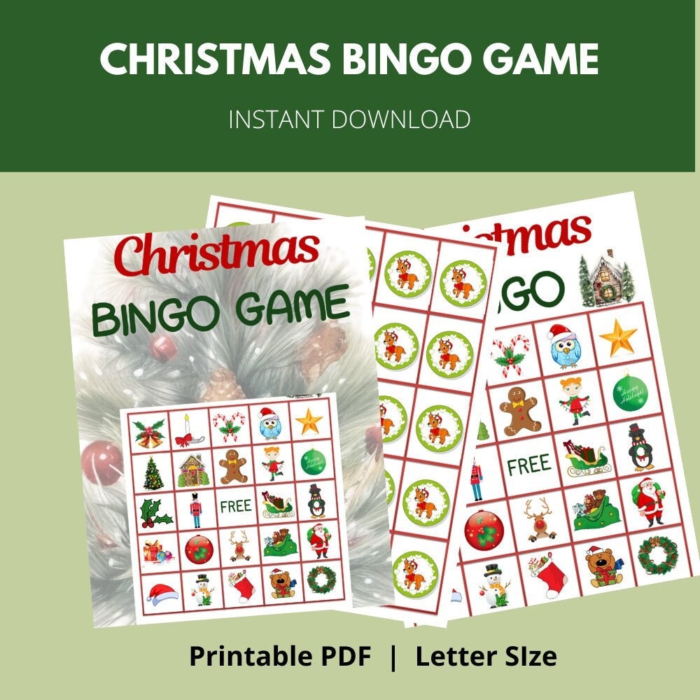 Christmas Bingo Game | Christmas Party Games | Printable Christmas Game ...