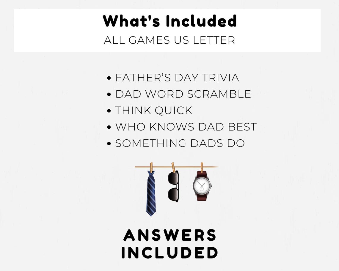 Father's Day Games, Printable Father's Day Games for Family, Party ...