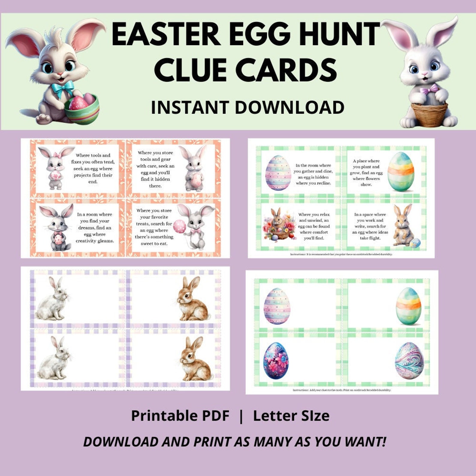 Easter Egg Hunt Clues Easter Egg Hunt Kit Easter Scavenger Hunt for ...