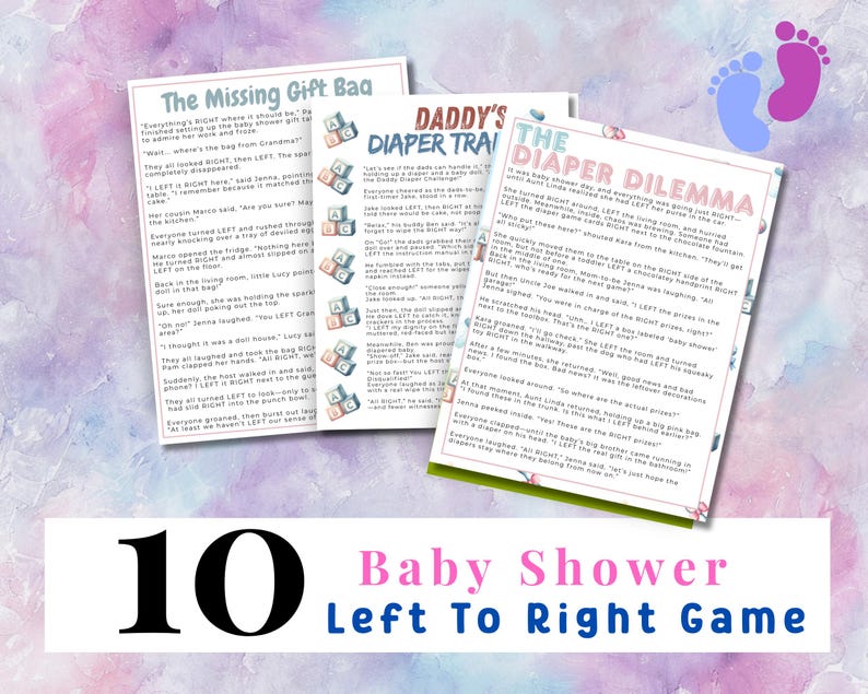 Left to Right Game Baby Shower, Fun Baby Shower Activity, Pass the Gift ...