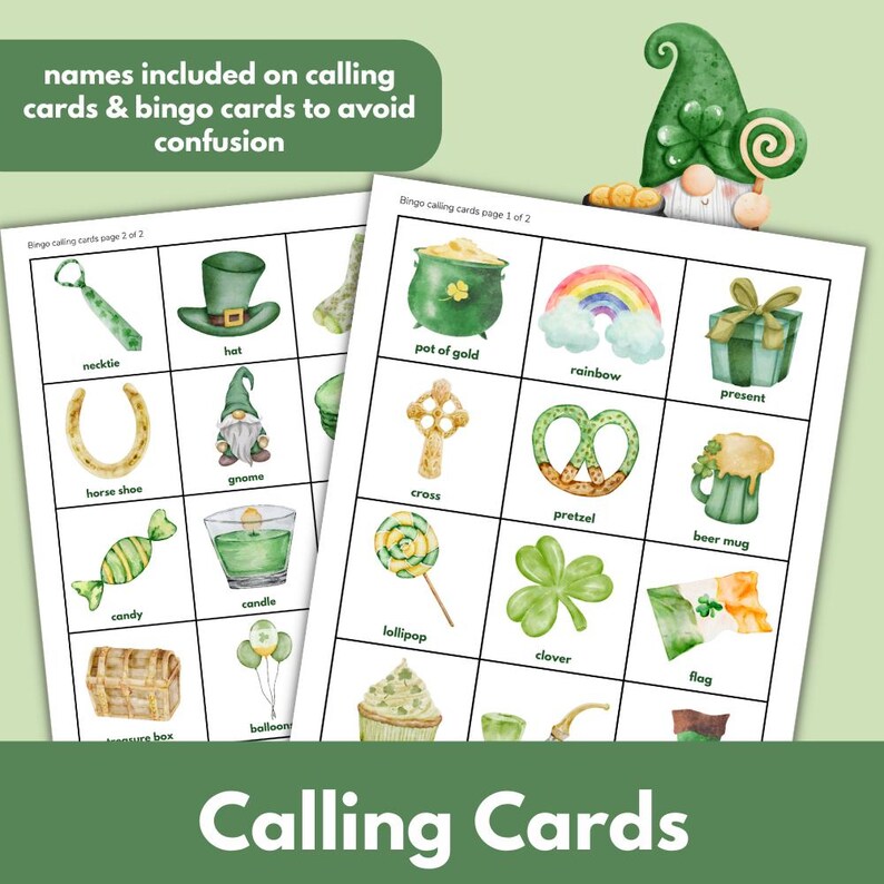 St. Patrick's Day Bingo Game | Printable Bingo Game | Printable Party ...