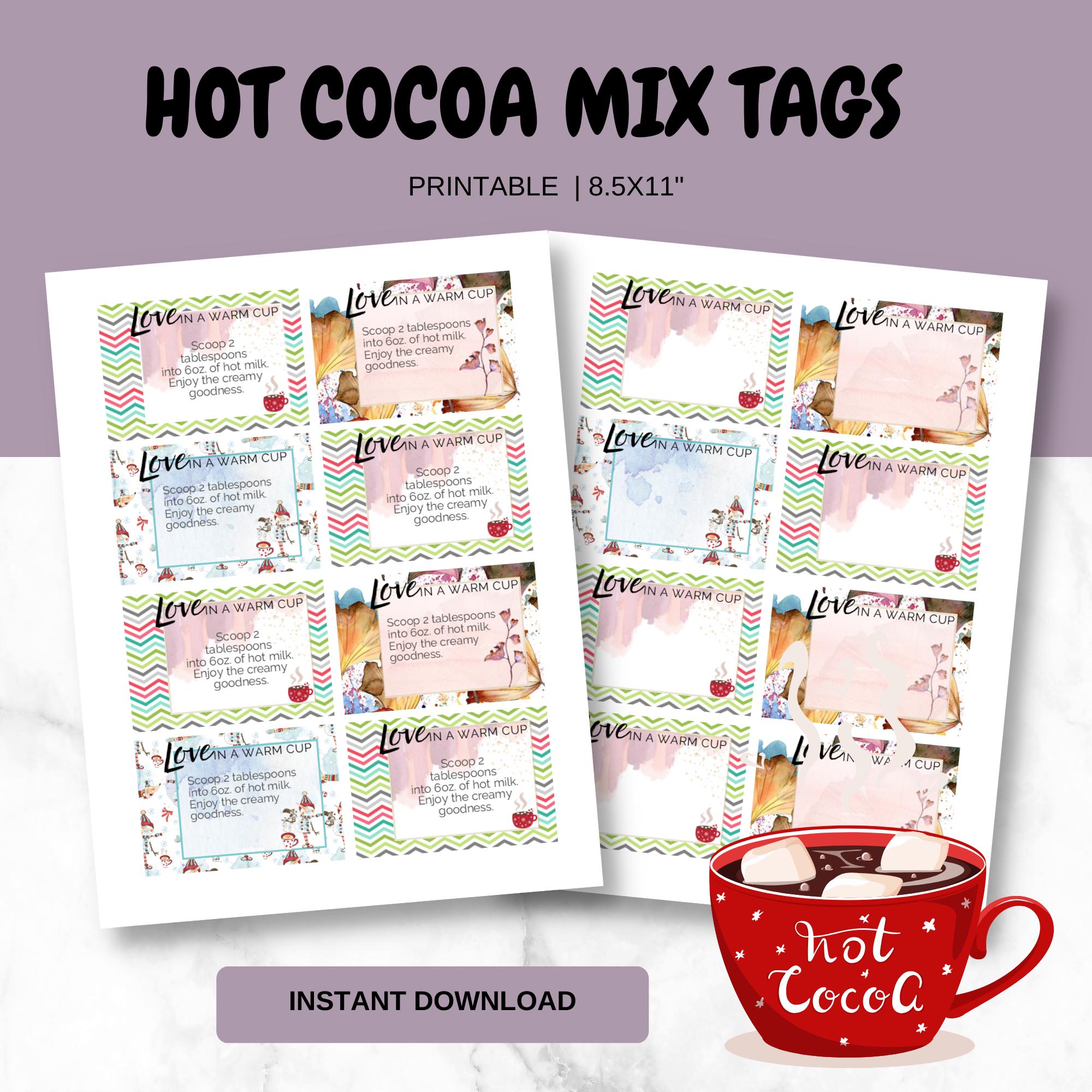 Hot Chocolate Mix Tags | DIY Holiday Gift Tags | Christmas Gift Tags ...