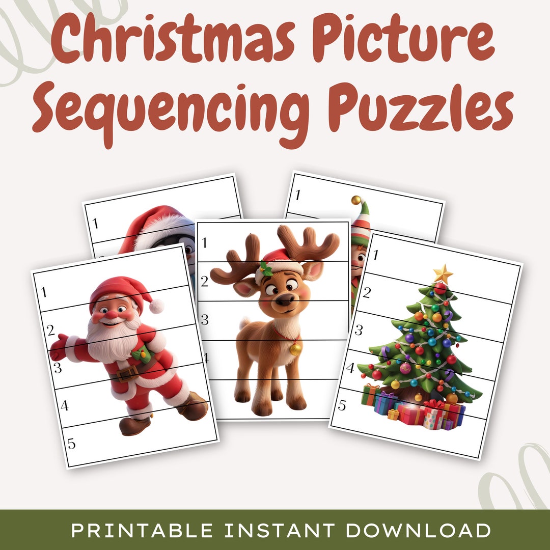 Christmas Picture Sequencing Puzzles | Number Sequencing Puzzles ...