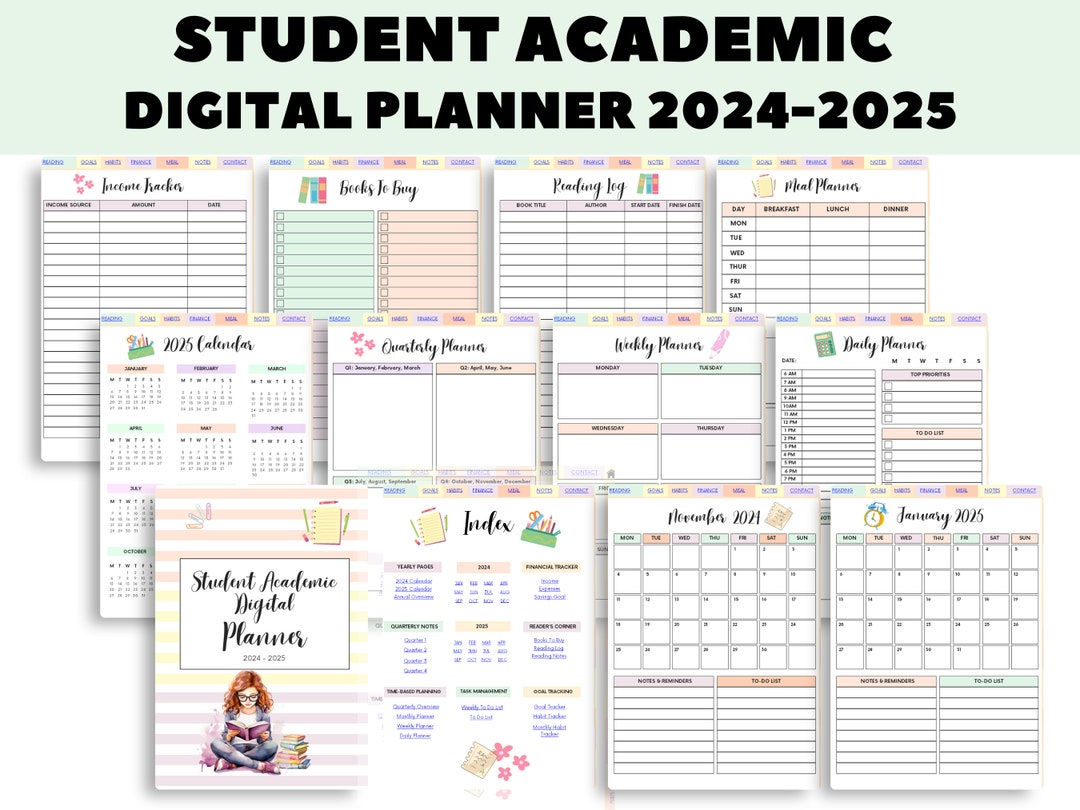 Student Academic Digital Planner 2024-2025 | Student Digital School ...
