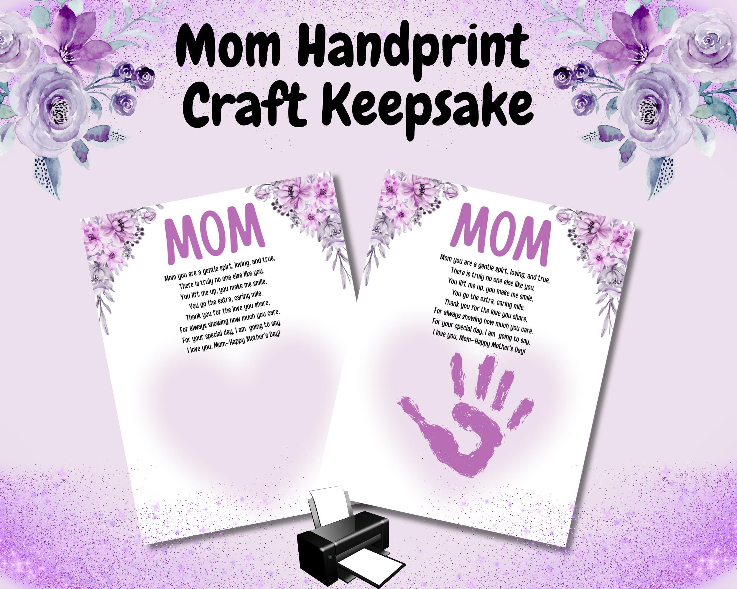 Mom Handprint Craft Keepsake, Mother's Day Handprint Poem, Mother's Day ...