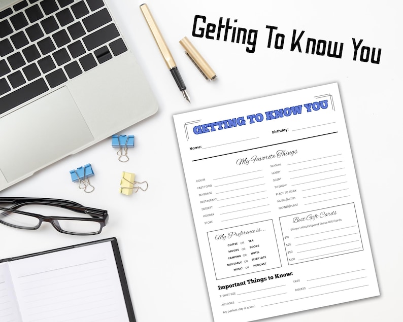 Getting to Know You Survey, Printable Employee Survey, Team Building ...