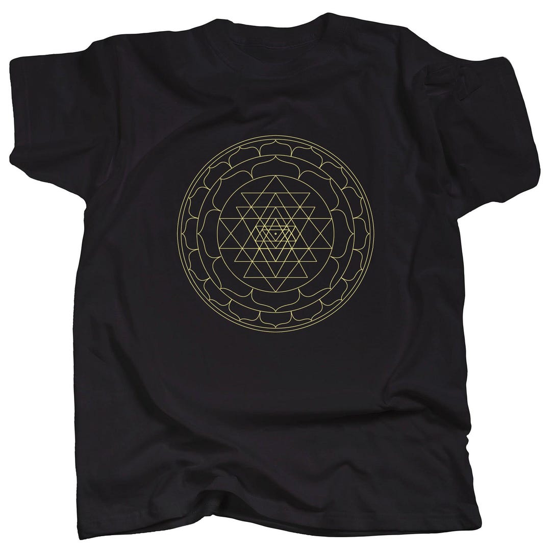 Sri Yantra Line - Gold - T-shirt - Etsy