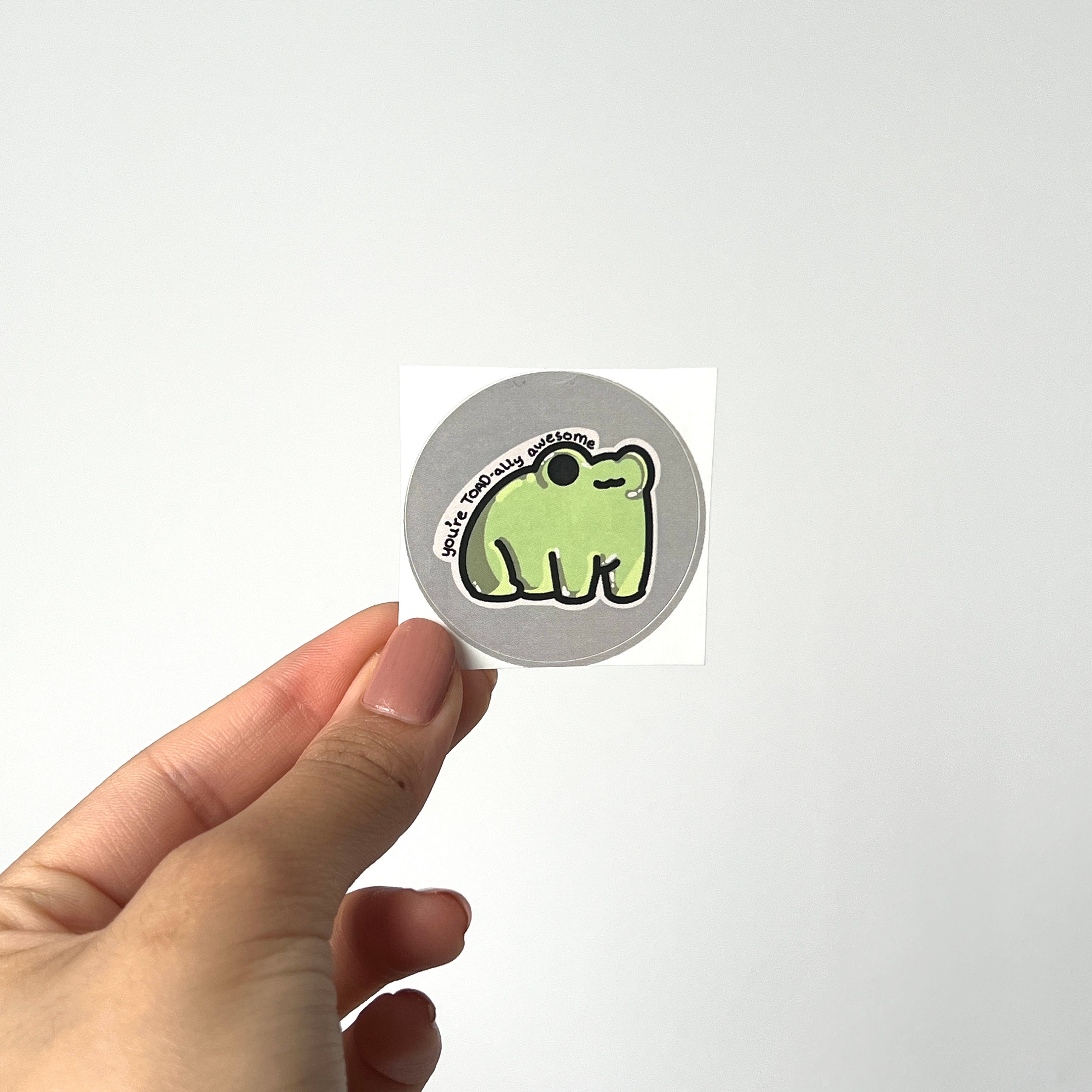 Frog Doodle Round Glossy Sticker With a Pun - Etsy