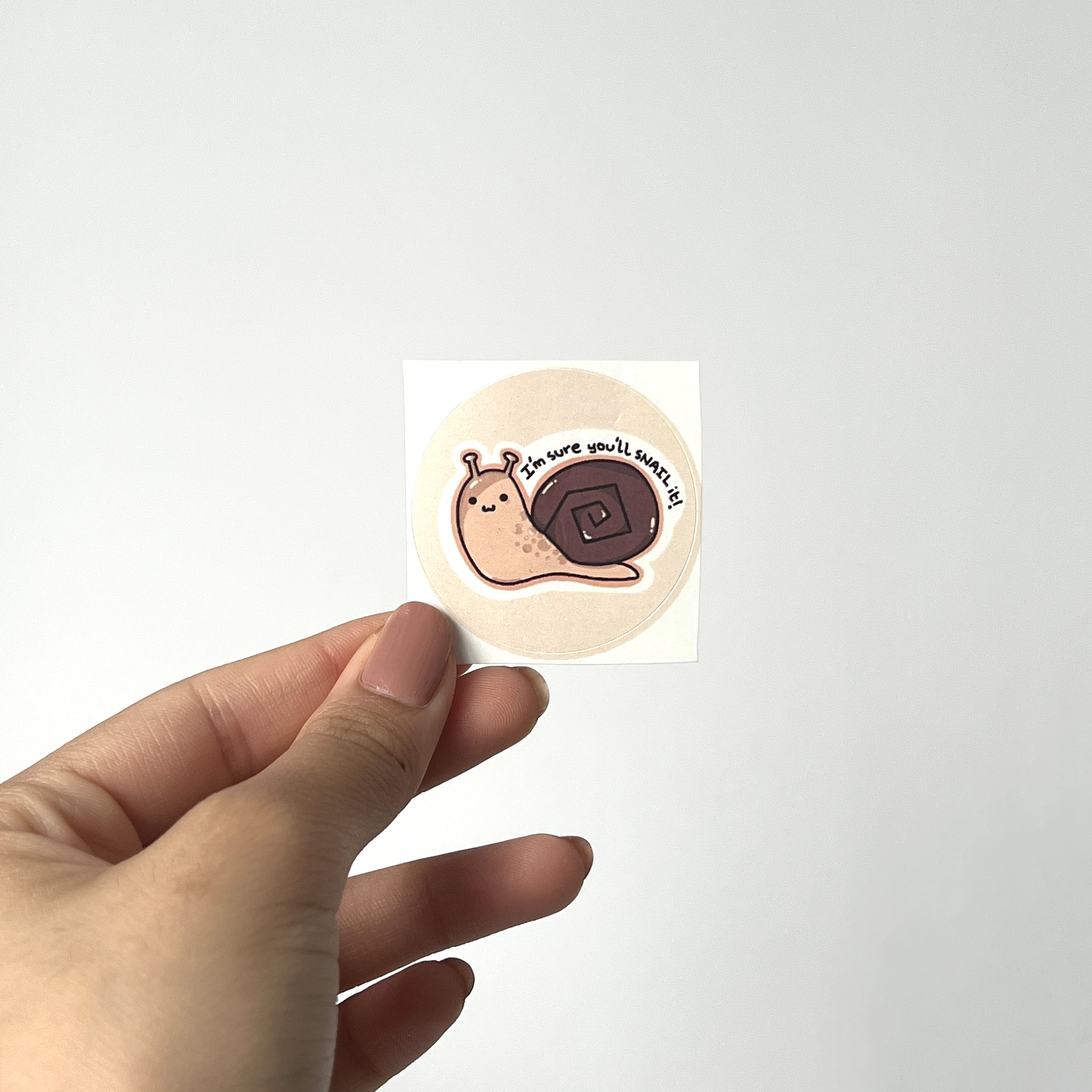 Snail Doodle Round Glossy Sticker With a Pun - Etsy